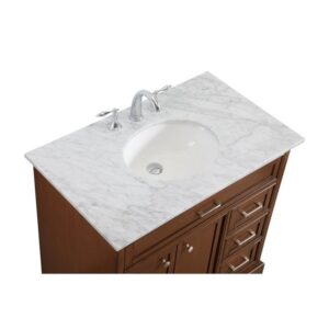 Elegant Kitchen and Bath 36 inch Single Bathroom Vanity Cabinet Set - Teak