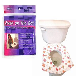 kids on the go disposable toilet seat covers with exciting prints kitchen supplies, one size, multi-colored