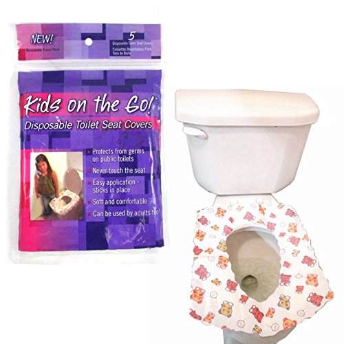 Kids On The Go Disposable Toilet Seat Covers with Exciting Prints Kitchen Supplies, One Size, Multi-colored