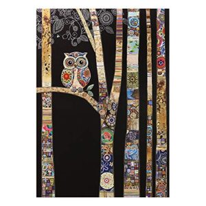 artistic greeting card (ba1476) blank/birthday - owl birch - jewels range - embossed and foil finish