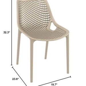 Compamia Air Outdoor Patio Dining Chair in Taupe (Set of 2)