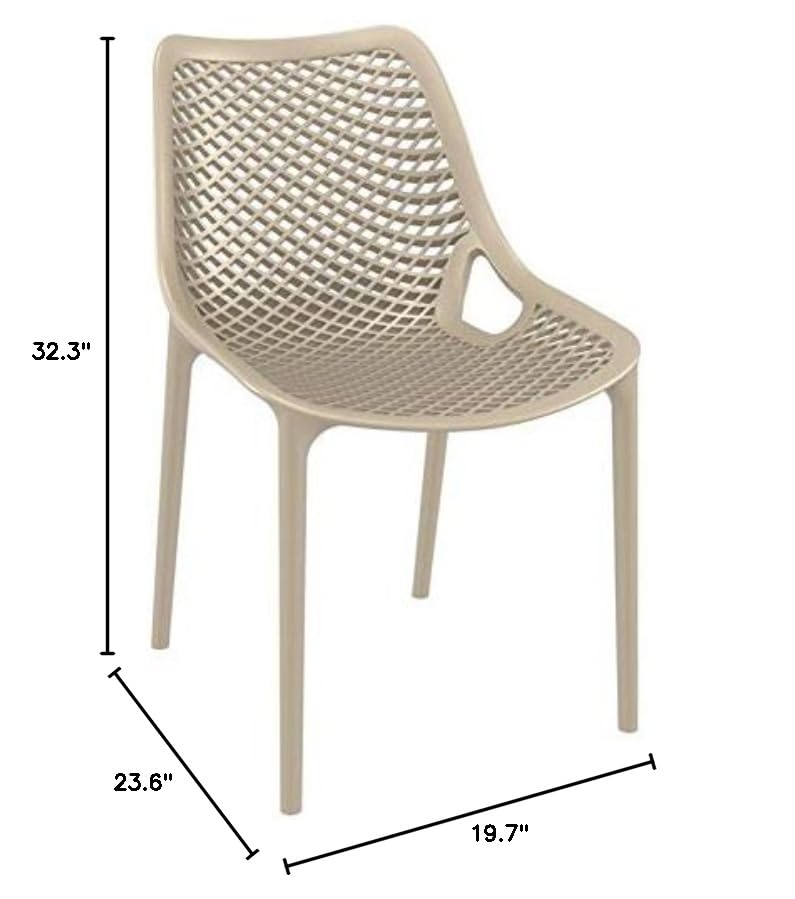 Compamia Air Outdoor Patio Dining Chair in Taupe (Set of 2)