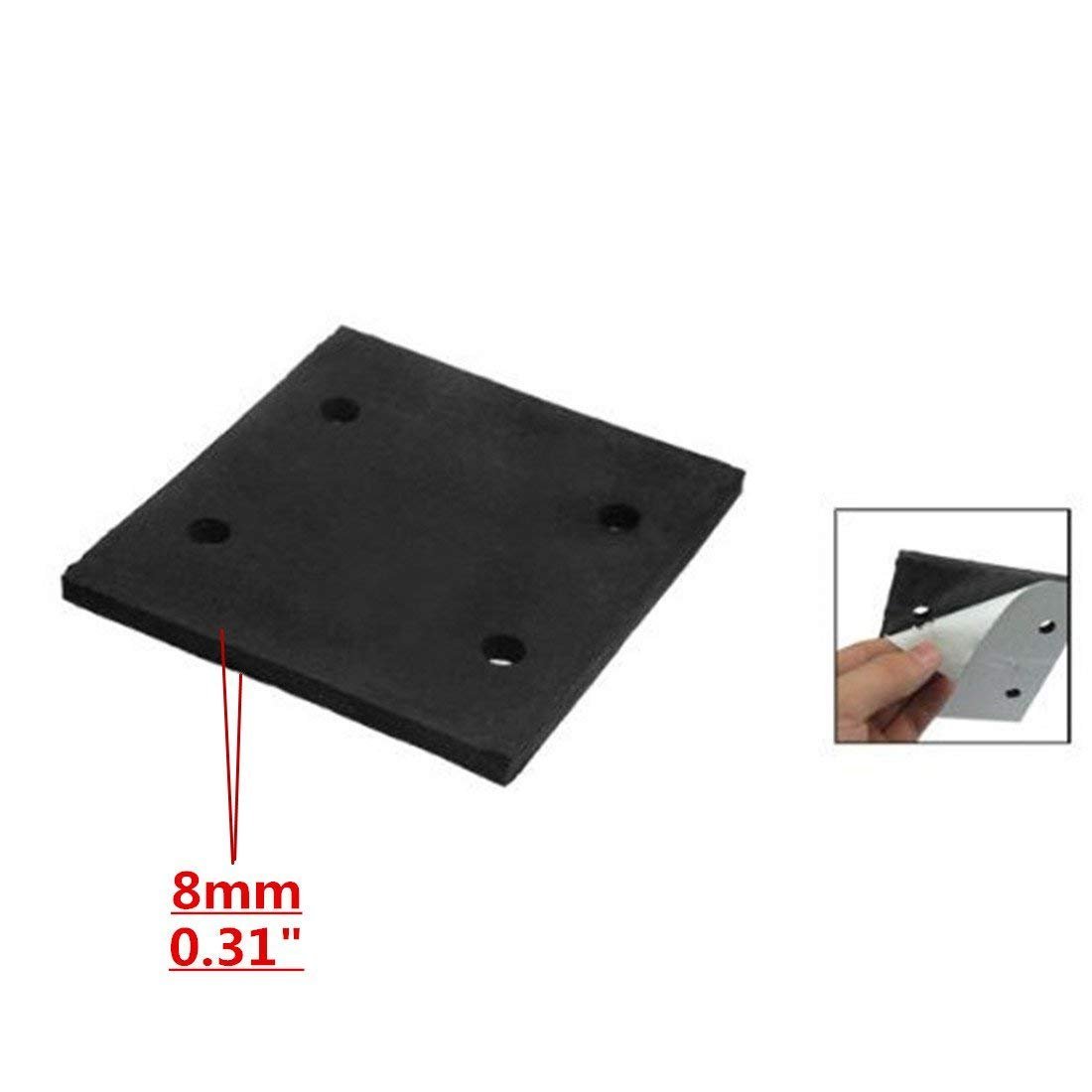 Luomorgo 10 Pcs Black Square Foam Adhesive Foam Replacement Sander Back Pad Sponge Gasket Rubber