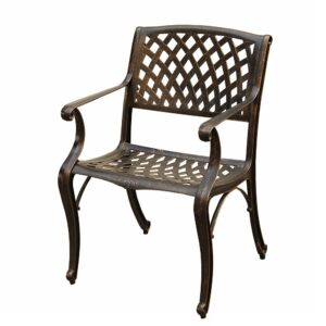 oakland living modern outdoor mesh cast aluminum bronze patio dining chair