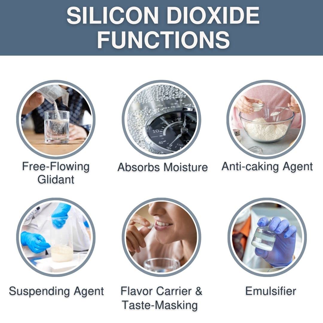 Silicon Dioxide - Anticaking Agent - 1 kg (2.2 lb) - Food Grade Silica Powder - Moisture-Absorbing Glidant for Tablet Press & Capsule Filler Pill Mix