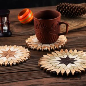 Set of 3 Small Handmade Wooden Trivets for Hot Dishes - Two 6" and one 7"- Coasters and Hot Pads - Great Kitchen Gift Idea - by SPL Woodcraft Ukraine