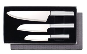 rada cutlery chef select 3-piece large knife set – stainless steel culinary knives with aluminum handles