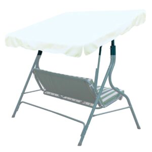 benefitusa canopy only 65"x45" patio swing canopy replacement porch top cover outdoor seat furniture (ecru)