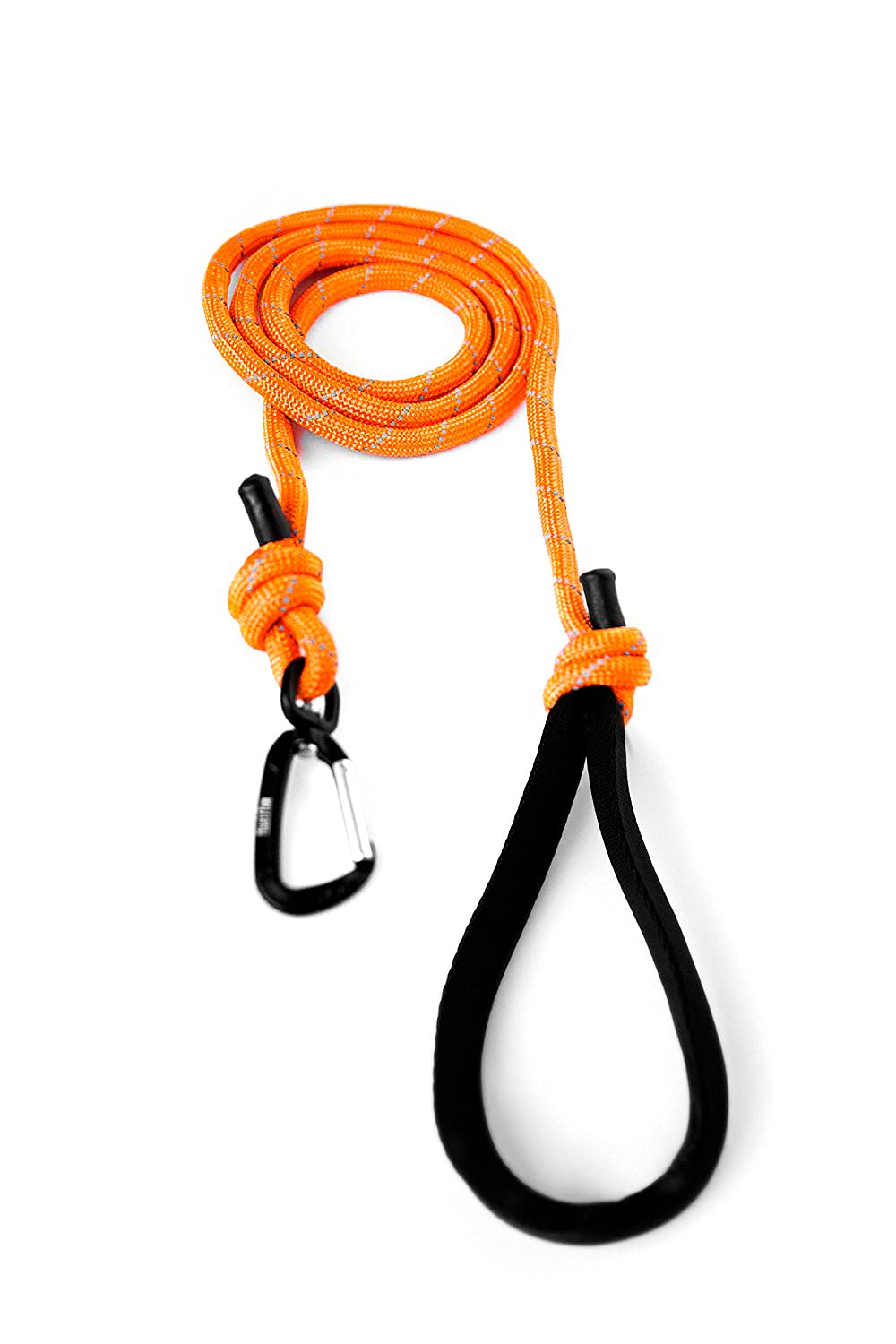 Mighty Paw Rope Dog Leash - Durable Climbing Lead - Reflective Stitching - Comfort Handle - Suitable for All Pet Sizes - Heavy Duty Dog Leash with Carabiner - Long Dog Leash - (6 Feet, Orange)