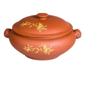 xichengshidai ceramics steam cooker, traditional yunnan clay casserole stockpots for stew chicken soup, steam vegetables and corn or cook fitness food 1400ml