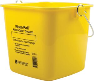 san jamar kleen-pail® plastic cleaning bucket 6 quarts yellow