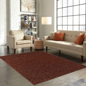 Home Queen Solid Color Custom Size Runner Area Rug Chocolate, 4' x 8', Stain Resistant, Living Room, Pet-Friendly and Stylish, Machine-Made, Wedding Occasions