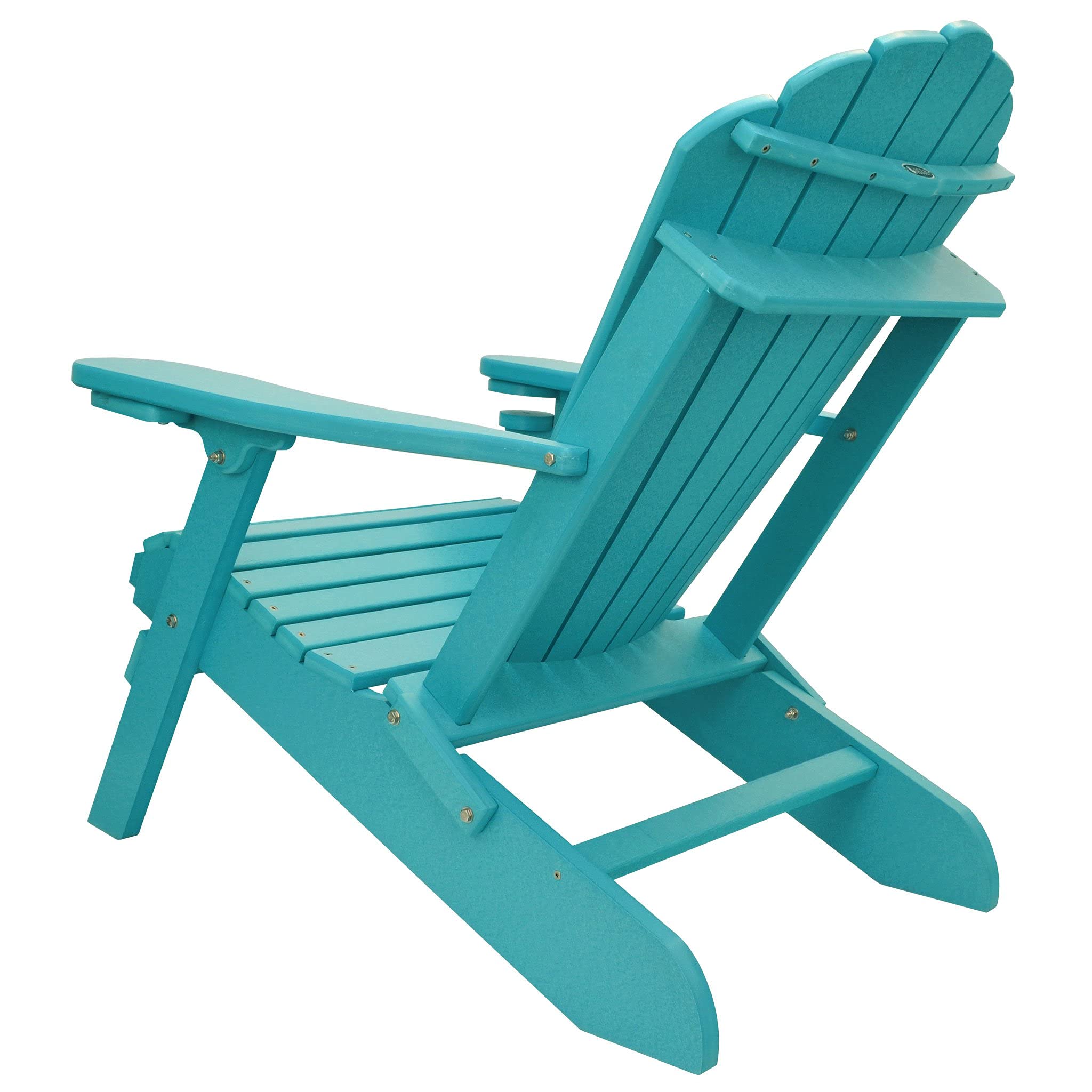 ECCB Outdoor Outer Banks Deluxe Oversized Poly Lumber Folding Adirondack Chair (Aruba Blue)