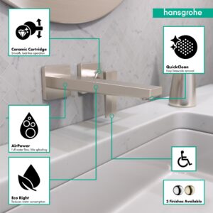 hansgrohe Metropol Modern Low Flow Water Saving 1-Handle 2 5-inch Tall Bathroom Sink Faucet in Brushed Nickel, 32526821