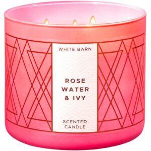 bath and body works white barn 3 wick scented candle rose water ivy 14.5 ounce