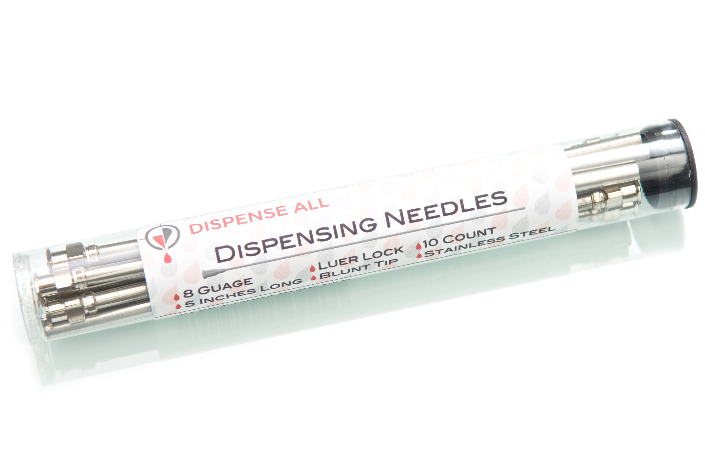 Dispense All - 10 Pack - Dispensing Needle 8G x 5" - Blunt Tip, Luer Lock, All Metal (Stainless Steel)