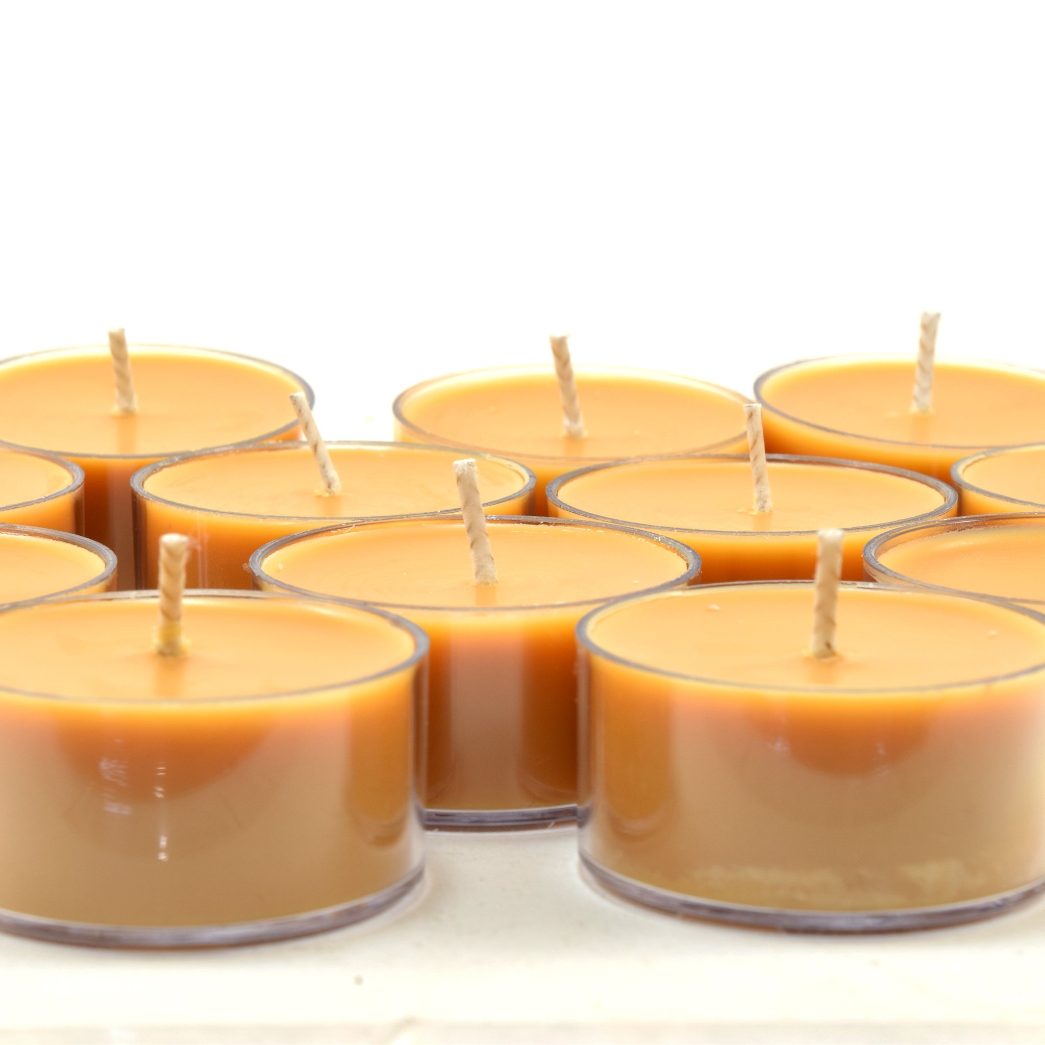 Amber Romance Scented - Soy Tealight Candles, 12 Pack - Beige Tealight Candles - Highly Scented - Made with Soy Wax - Handmade in The USA - Candeo Candle - Summer Scents