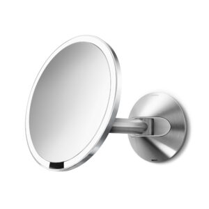 simplehuman 8" Sensor Makeup Mirror, Wall Mount, 5X Magnification, Hard-Wired (100-240v), Dark Bronze