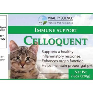 Vitality Science Celloquent for Cats | Enhanced Immune Support Formula | Maintains Proper Gut pH | Boosts Organ Function | Aids Detoxification and Healthy Inflammatory Response (120g)