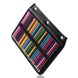 youshares 54 slots pencil sleeve - standard 3 ring binder designed pencil page compatible with 216 slots pencil case for watercolor pencil, gel pen & cosmetic brush (black)