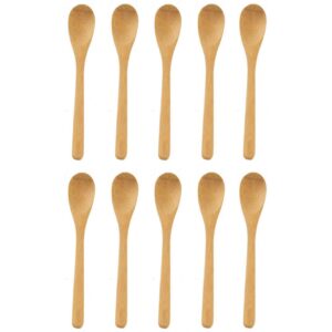 japanbargain 3805, bamboo spoons for eating mixing stirring matcha tea scoop spice salt sugar appetizer snack ice cream yogurt scoops table spoons, 7.5 inch, pack of 10