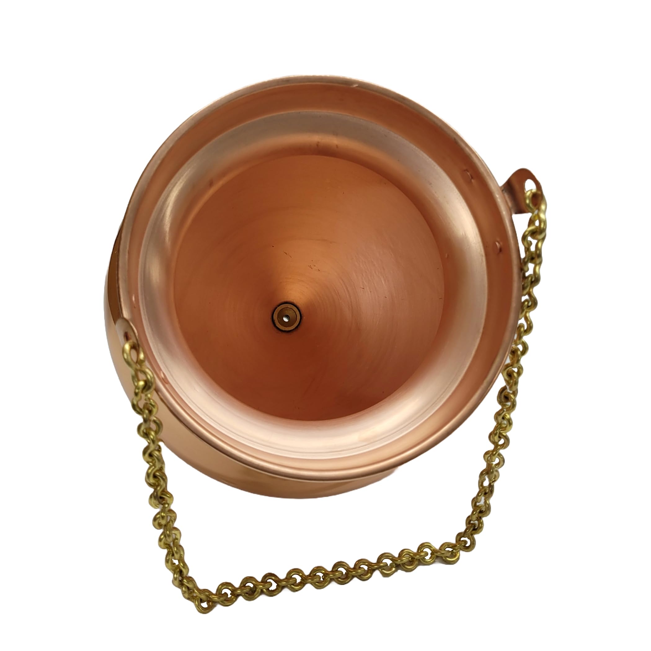 Pure Copper Shirodhara Pot Ayurvedic Equipment with Control Valve and Brass Chain for Panchkarma Abhyanga Sodhana Ayurveda Massage Basti Nasya (Extra Large Shirodhara)