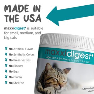 maxxipaws maxxidigest+ Probiotic & Prebiotic Powder Supplement - Digestive & Immune Support for Cats, 7oz