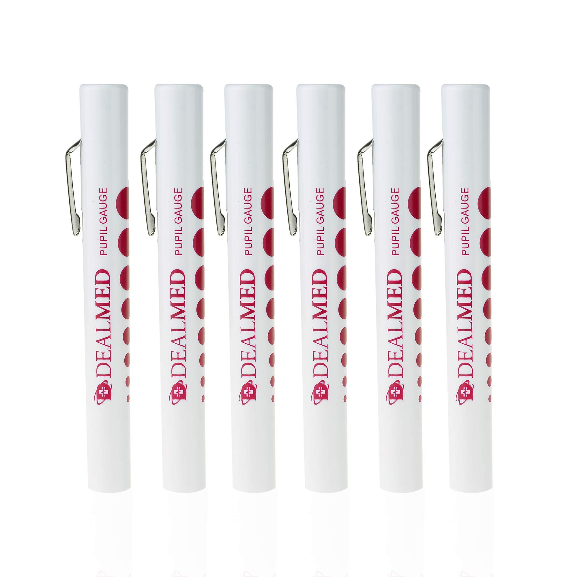 Dealmed Conventional Light Penlights – 6 Penlights with Pupil Gauge, White Penlight Flashlights, Perfect for First Aid Kits