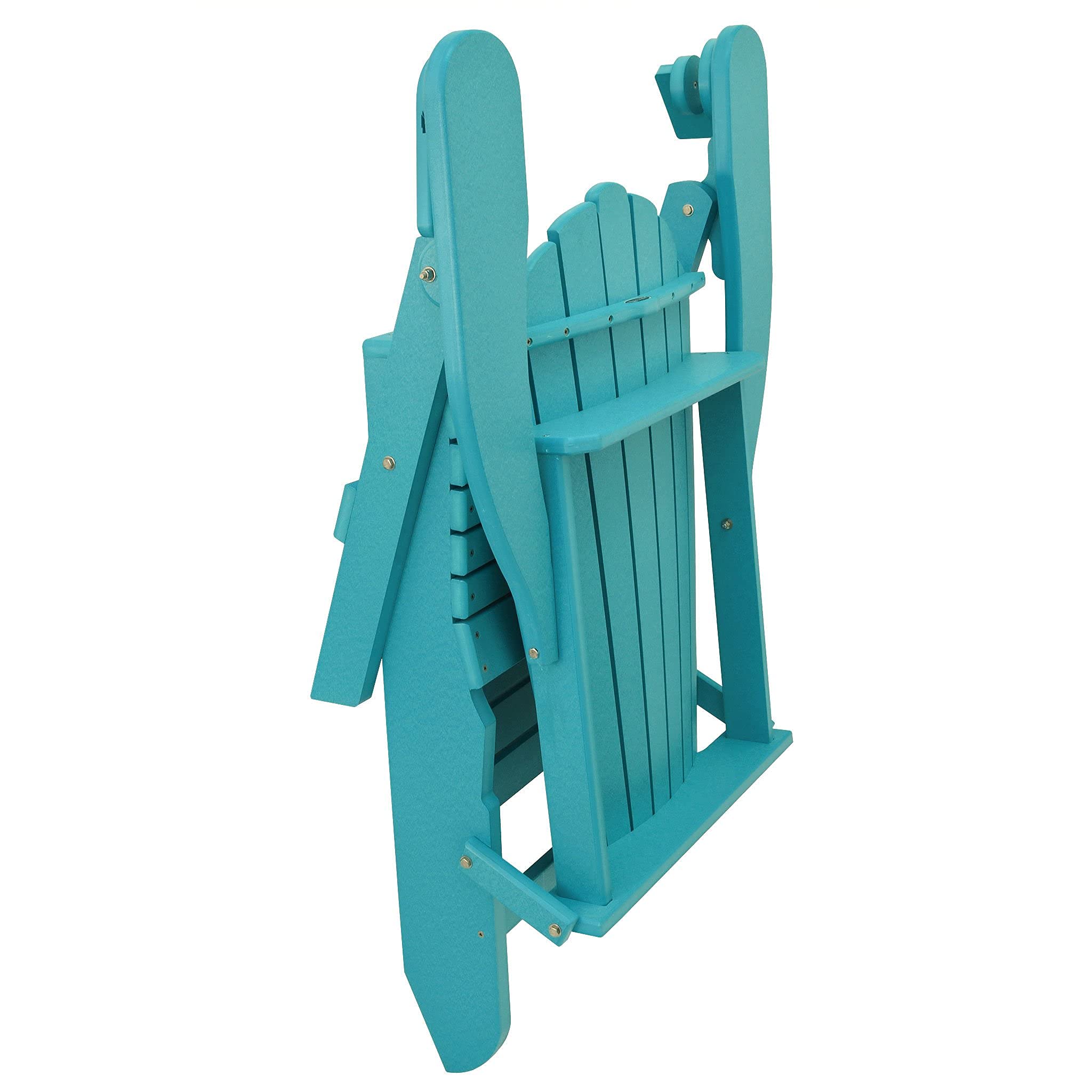 ECCB Outdoor Outer Banks Deluxe Oversized Poly Lumber Folding Adirondack Chair (Aruba Blue)