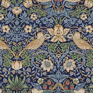 free spirit fabrics william morris kelmscott navy strawberry thief