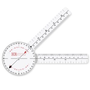 ever ready first aid plastic 8” goniometer 360 degree isom