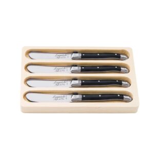 laguiole style de vie butter knives premium line, set of 4, black