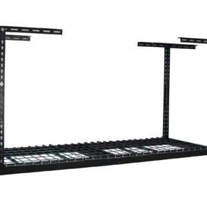 MonsterRax Overhead Garage Storage Rack 2 x 6 Ceiling Rack for Garage Shelving, Organization, & Storage, Adjustable Hanging Storage for Bikes, Equipment & Bins (Hammertone, 24"- 45" Ceiling Drop)