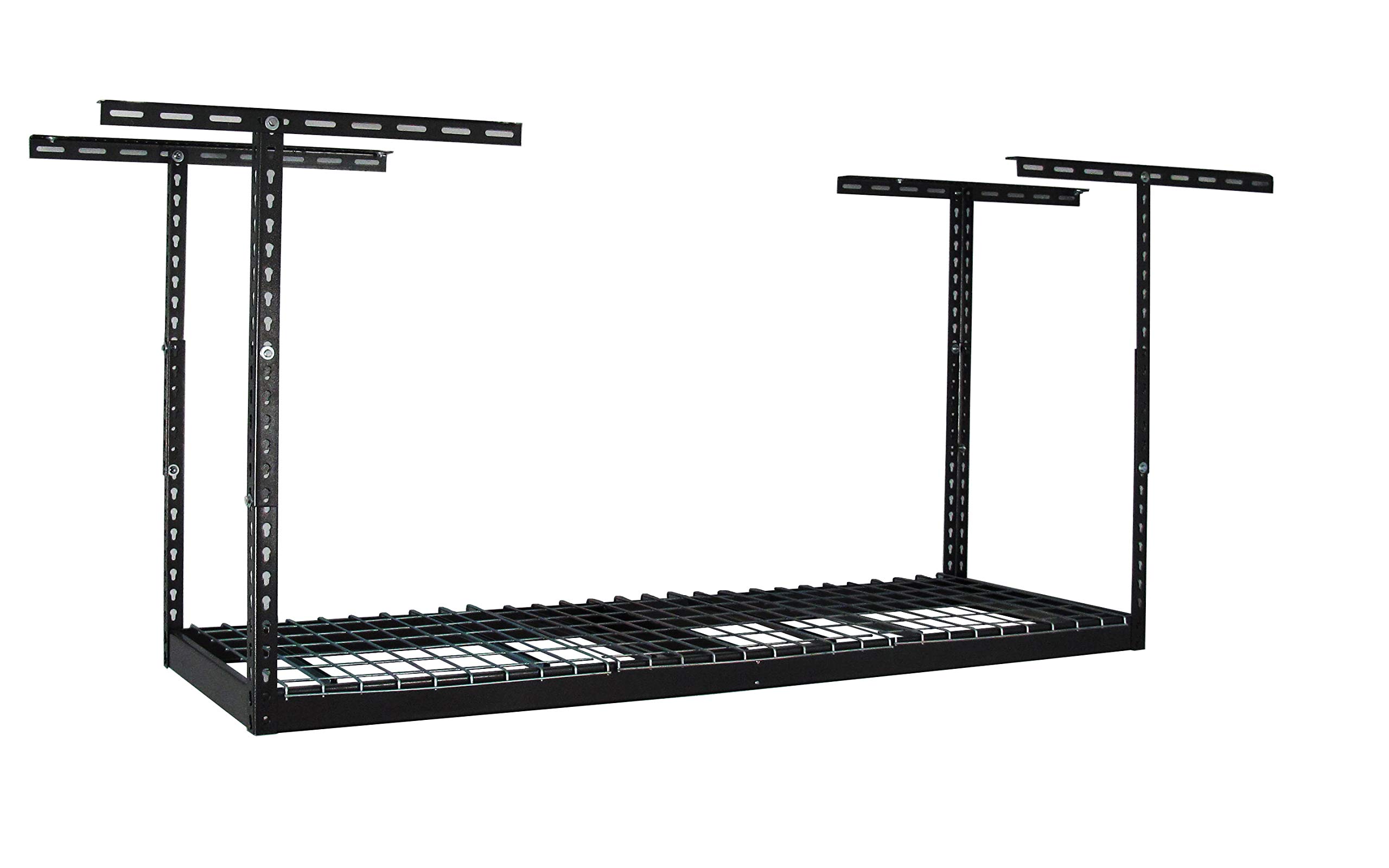 MonsterRax Overhead Garage Storage Rack 2 x 6 Ceiling Rack for Garage Shelving, Organization, & Storage, Adjustable Hanging Storage for Bikes, Equipment & Bins (Hammertone, 24"- 45" Ceiling Drop)