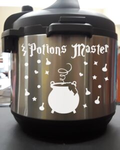 potions master wizard cauldron white vinyl decal sticker for pressure cooker