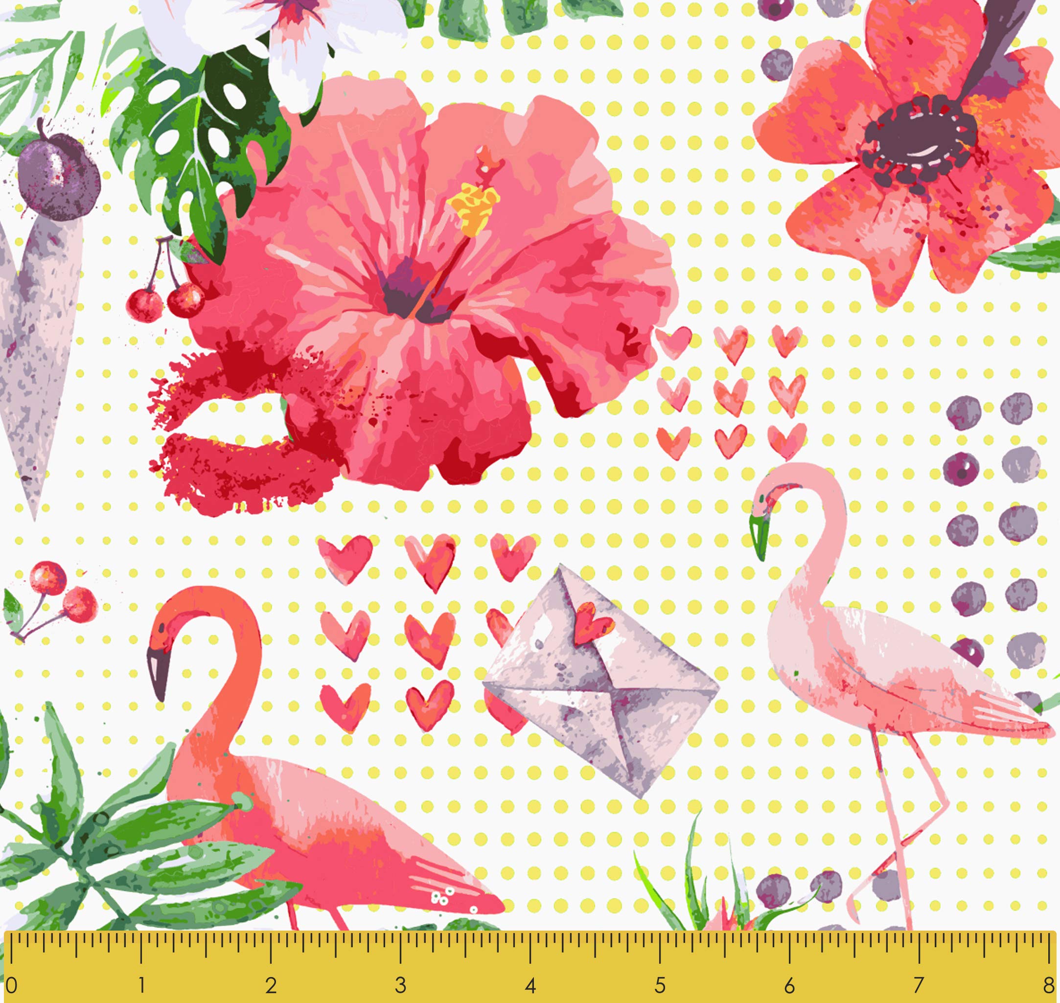 Stitch & Sparkle Fabrics, Tropical, Flamingo in The Garden Cotton Fabrics, Quilt, Crafts, Sewing, Cut by The Yard, 44 Inches (RTCTP01)