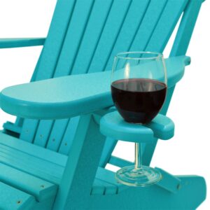 ECCB Outdoor Outer Banks Deluxe Oversized Poly Lumber Folding Adirondack Chair (Aruba Blue)