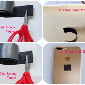 Self-Adhesive Hook and Loop Tape - 15ft x 2 inch Wide - Heavy Duty Sticky Back Tape Fastener - Double Roll with Adhesive Backing - Cut to Size Strips