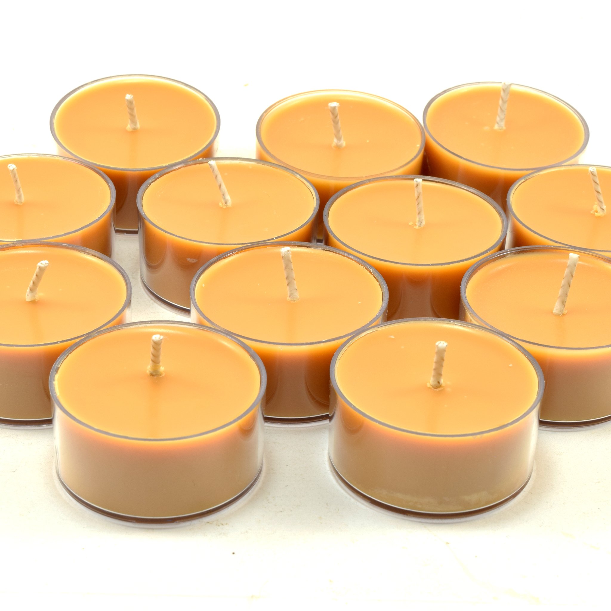 Amber Romance Scented - Soy Tealight Candles, 12 Pack - Beige Tealight Candles - Highly Scented - Made with Soy Wax - Handmade in The USA - Candeo Candle - Summer Scents