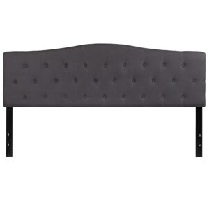 Flash Furniture Cambridge Tufted Upholstered King Size Headboard in Dark Gray Fabric