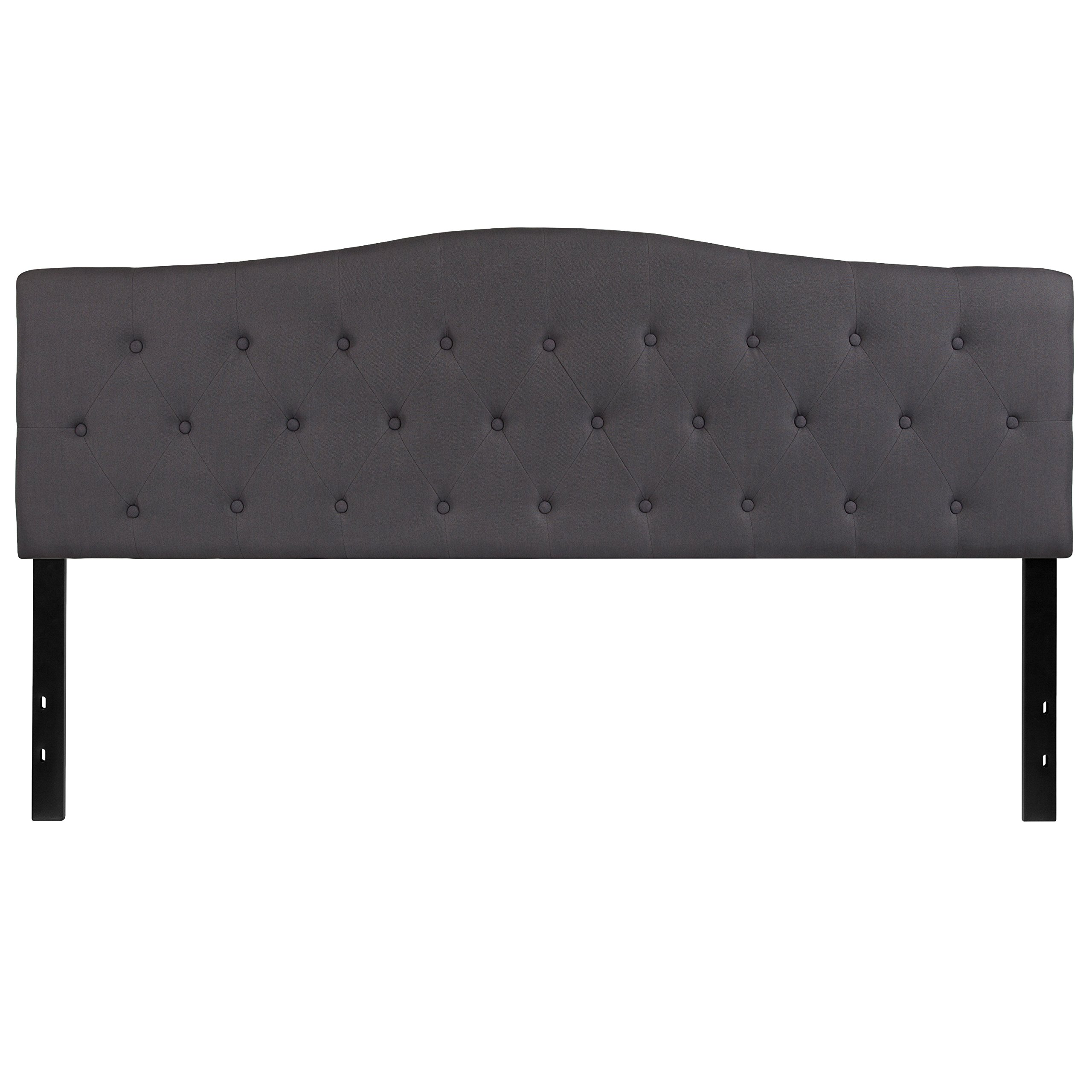 Flash Furniture Cambridge Tufted Upholstered King Size Headboard in Dark Gray Fabric