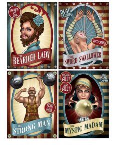 beistle vintage circus poster cutouts - pack of 3