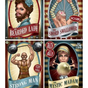 Beistle Vintage Circus Poster Cutouts - Pack of 3