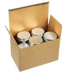 1/2 oz Metal Tins with Lids Mini Tin Containers Aluminum Small Round Tin Cans Silver Screw Top(24 Pack)