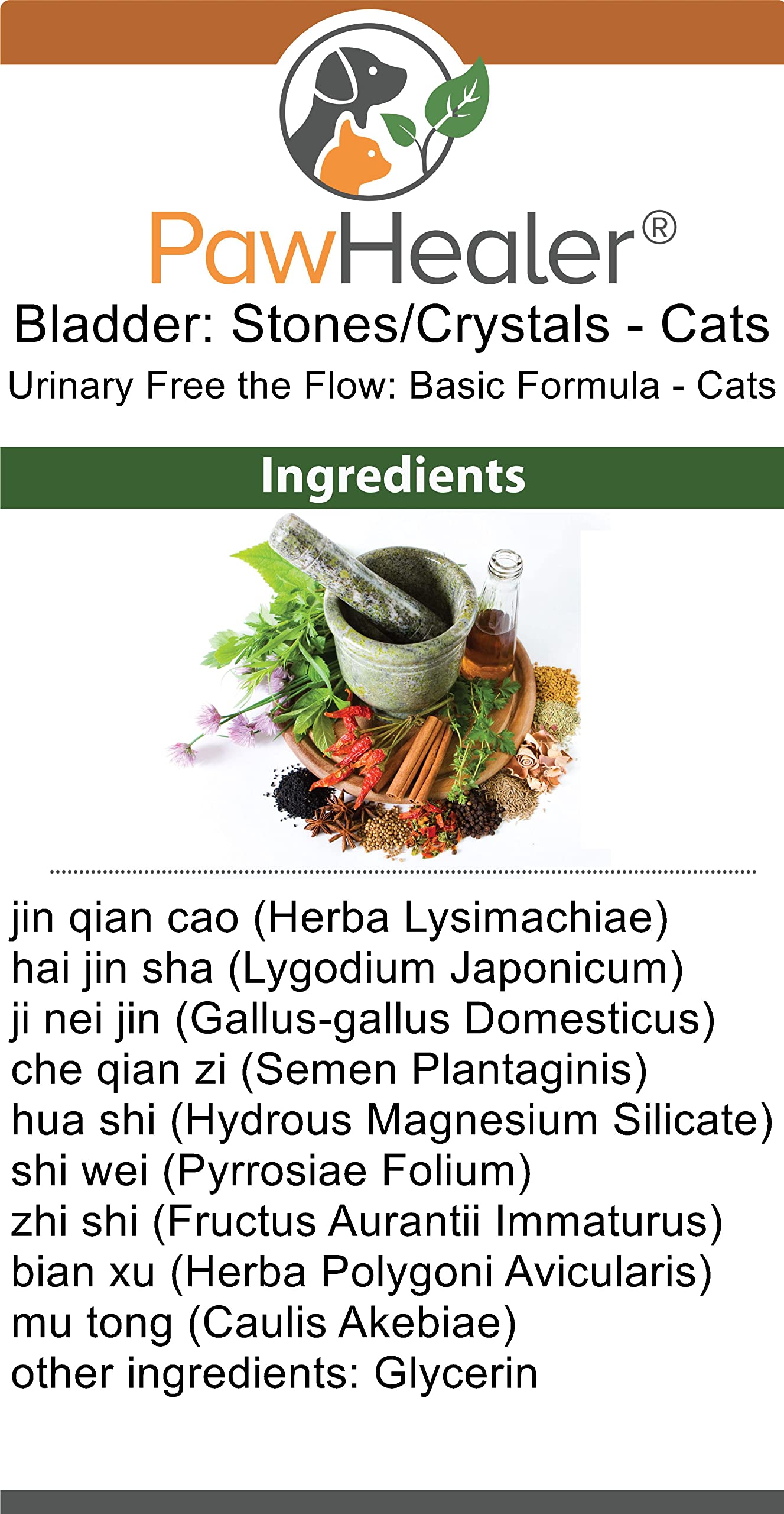 Cat & Small Dogs - Bladder Remedy for Stones & Crystals: 2 fl oz (59 ml) - Urinary Free The Flow - Basic - Made in USA - Works Great for Over 15 Years in The Herbal Business. …