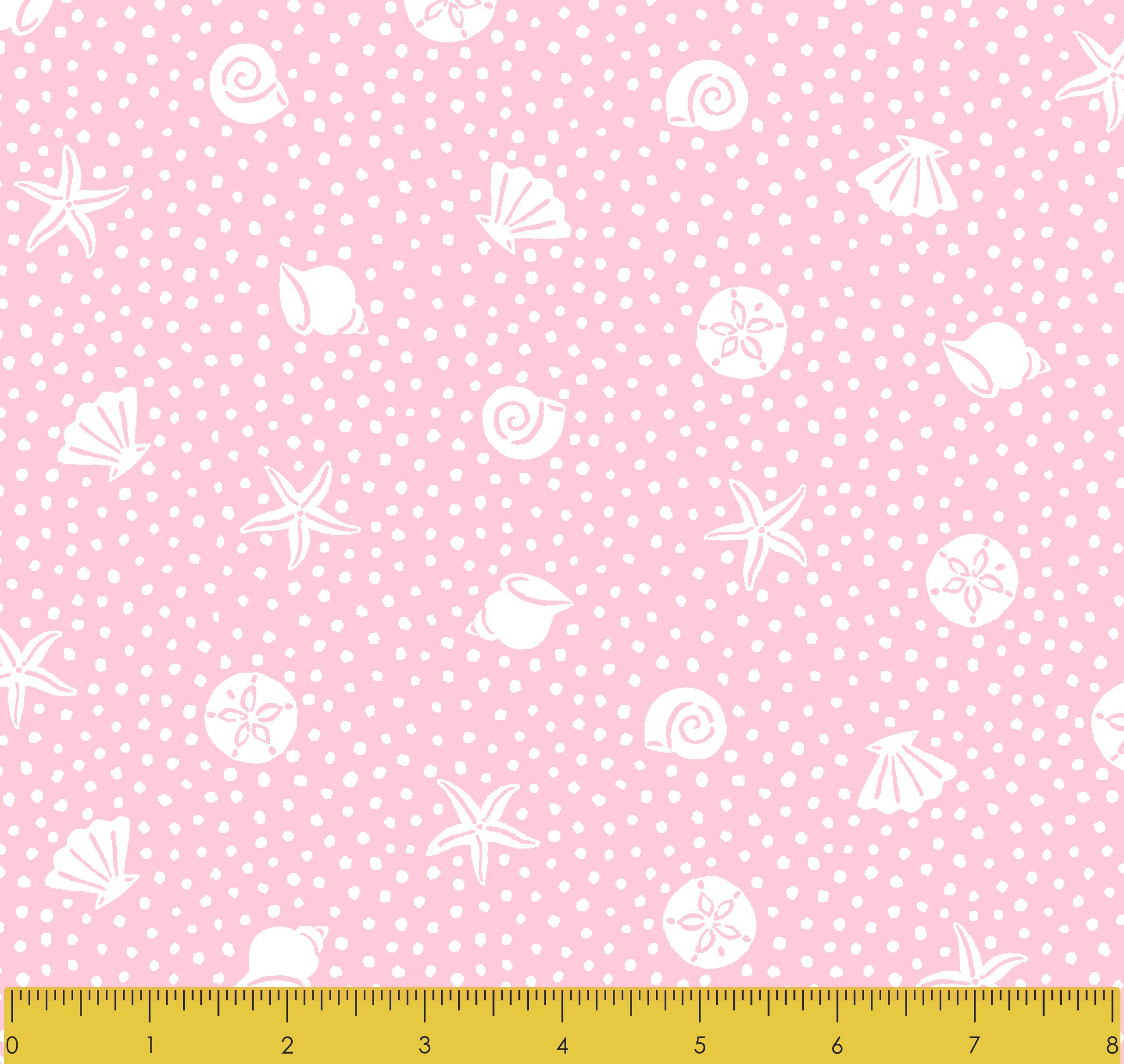 Stitch & Sparkle Fabrics, Under The Sea, Shell and Starfish Pink Cotton Fabrics, Quilt, Crafts, Sewing, Cut by The Yard, 44 Inches (SSUN004)