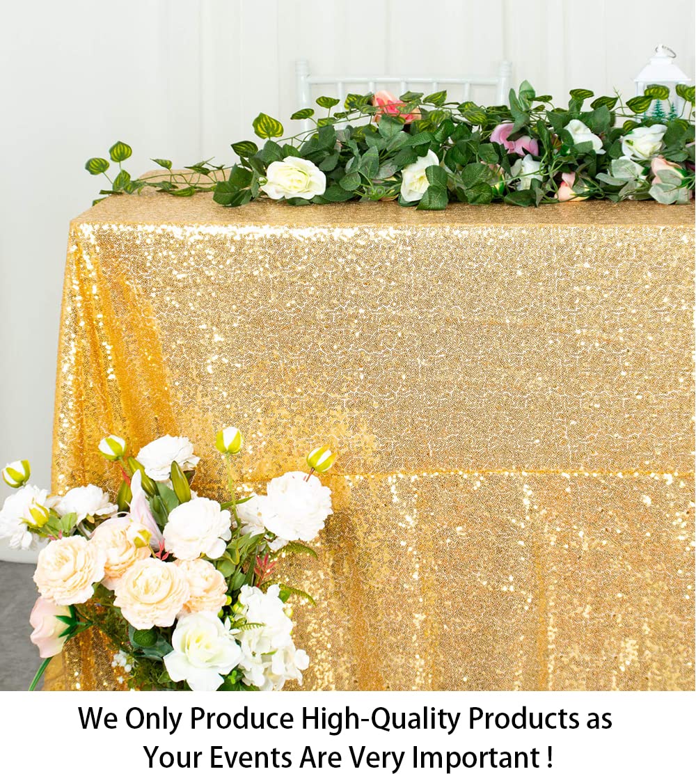 ShiDianYi Gold-50inx72in Rectangular Sequin Tablecloth Popular Bridal Dress Table Cloth,Fashion Tablecloth Overlay