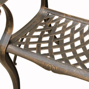 Oakland Living Modern Outdoor Mesh Cast Aluminum Bronze Patio Dining Chair