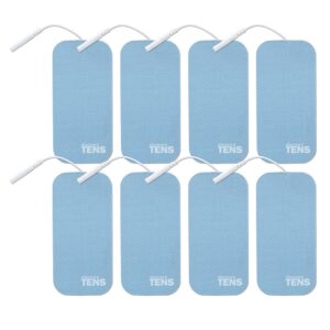 tens wired electrodes compatible with healthmateforever, 8-2 inch x 4 inch premium healthmate compatible replacement pads for tens units, discount tens brand (2 inch x 4 inch 8 pack)