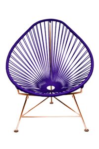 innit designs i01-04-07 acapulco chair purple weave on copper frame